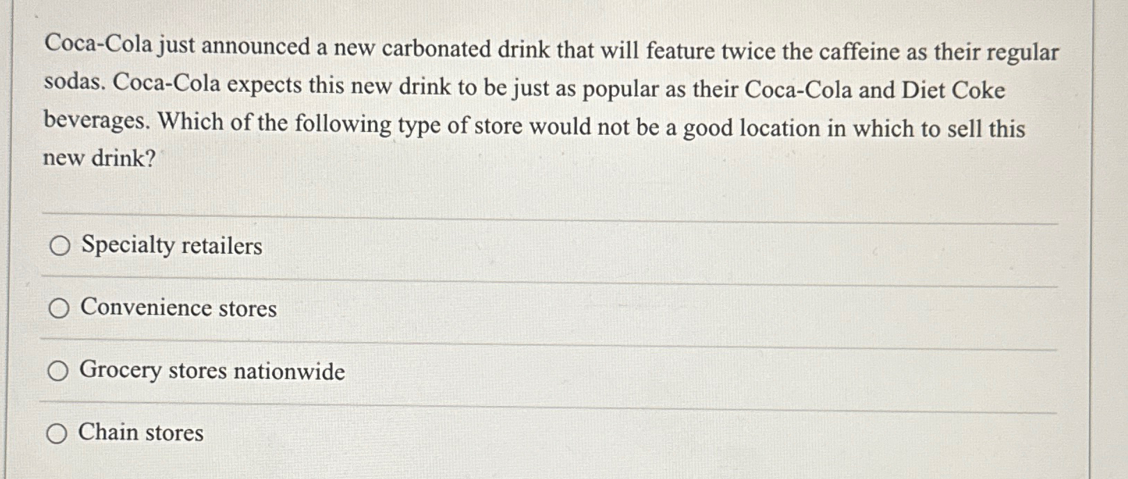 Solved Coca-Cola just announced a new carbonated drink that | Chegg.com
