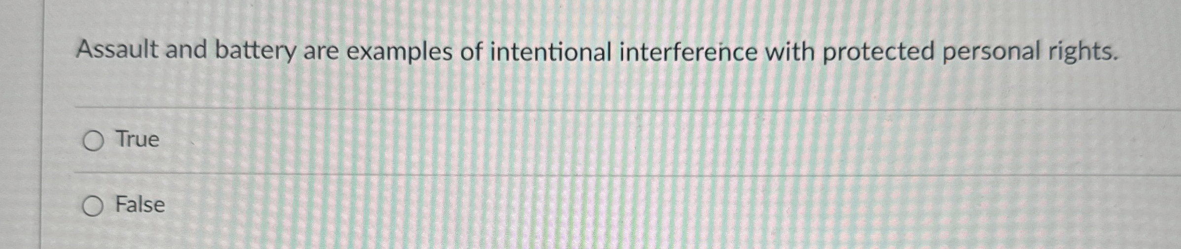 Solved Assault and battery are examples of intentional | Chegg.com