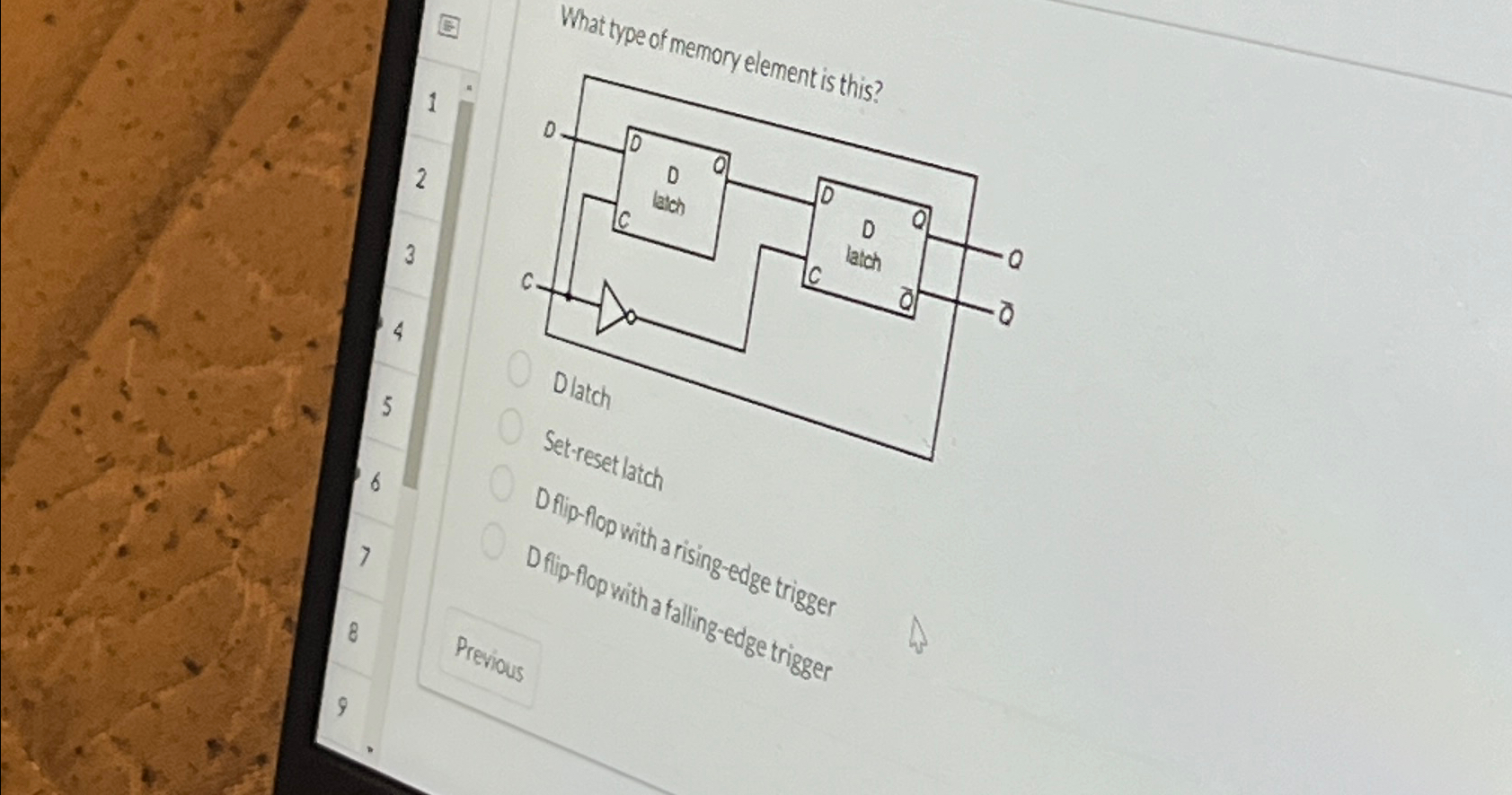 Solved What type of memory element is | Chegg.com