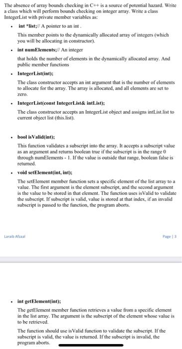 Solved The absence of array bounds checking in C++ is a | Chegg.com