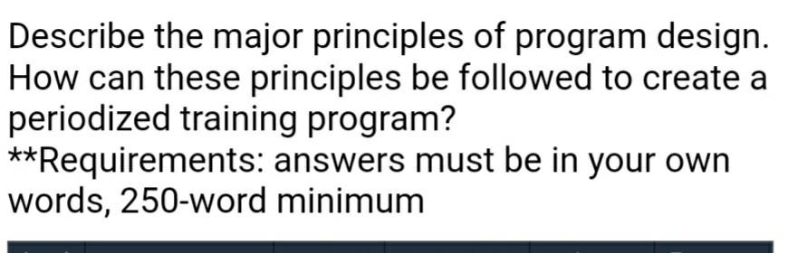 Solved Describe the major principles of program design. How | Chegg.com