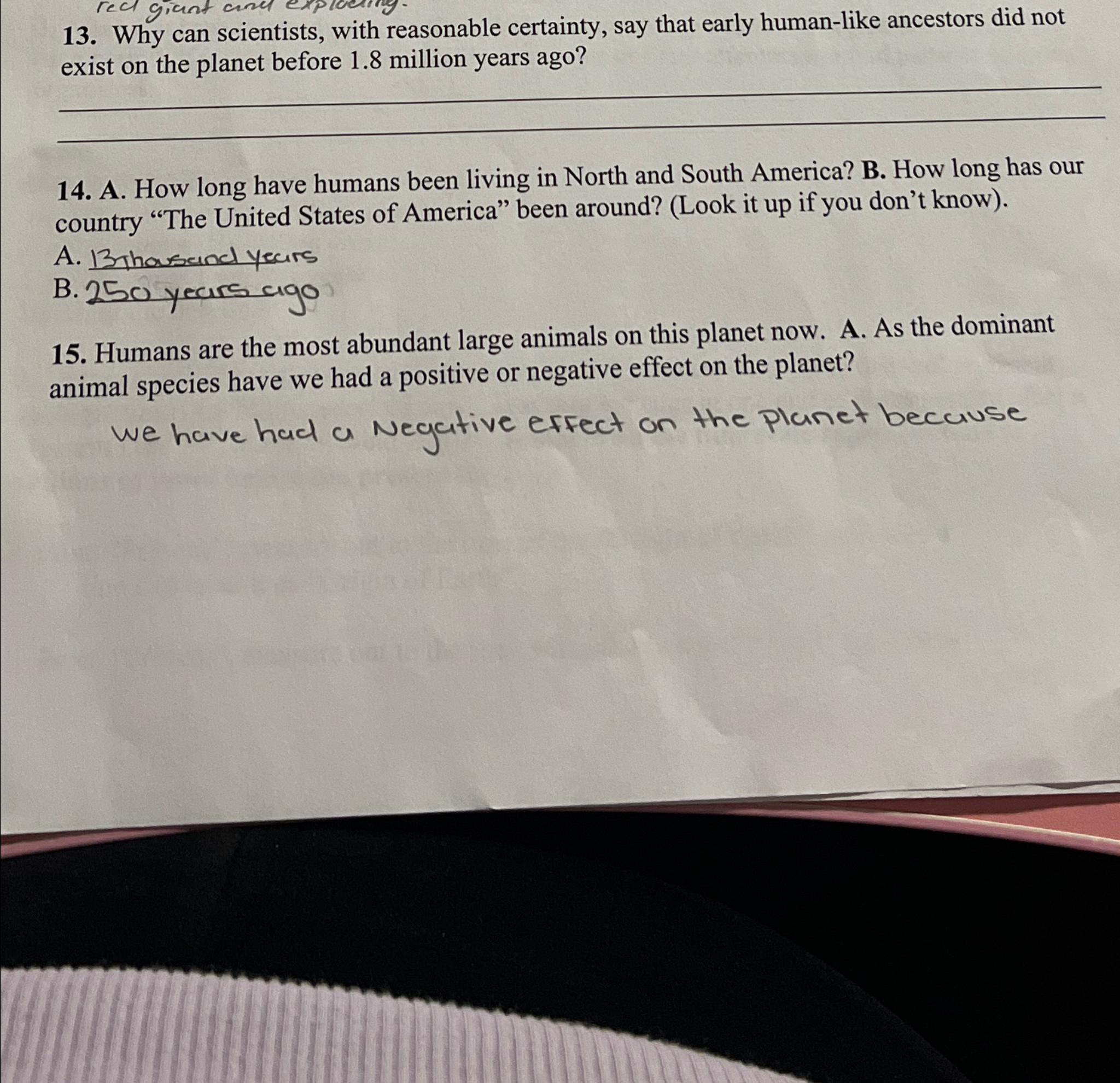 Solved Why can scientists, with reasonable certainty, say | Chegg.com