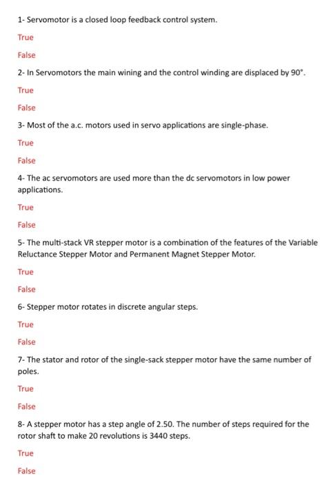 Solved 17 A Variable Reluctance Stepper Motor Has 8 Main 1472