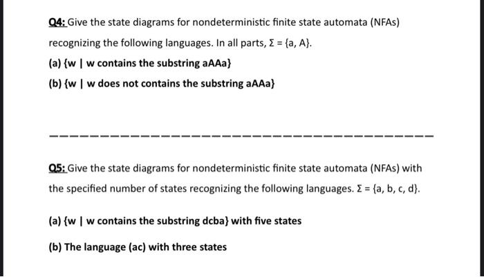 Solved Q2: Give the state diagrams of deterministic finite | Chegg.com
