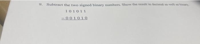 Solved 101011−001010 | Chegg.com