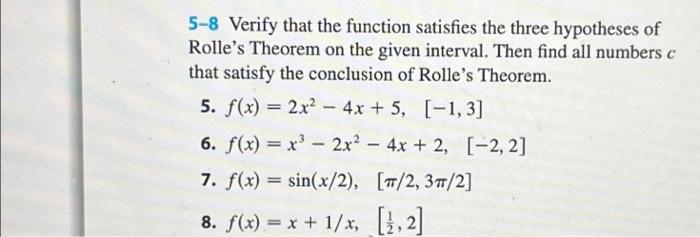 Solved 5-8 Verify that the function satisfies the three | Chegg.com
