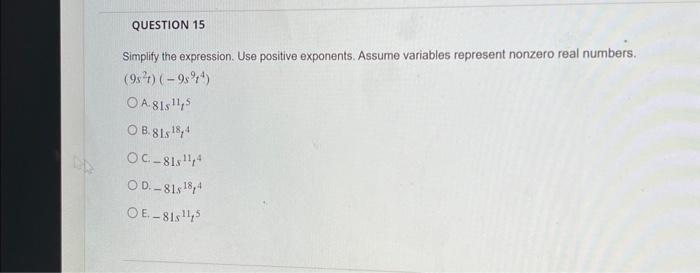 Solved Simplify the expression. Use positive exponents. | Chegg.com