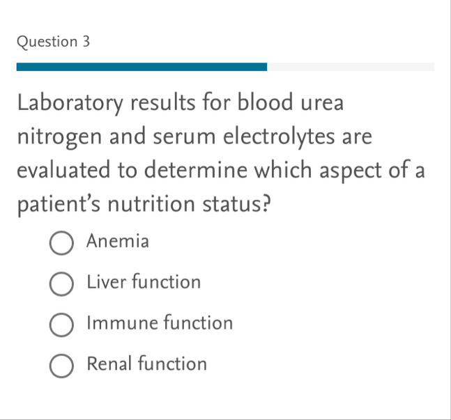 Solved Question 3Laboratory results for blood urea nitrogen | Chegg.com