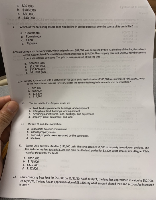 Solved A company purchased land for $90,000 cash. Real | Chegg.com