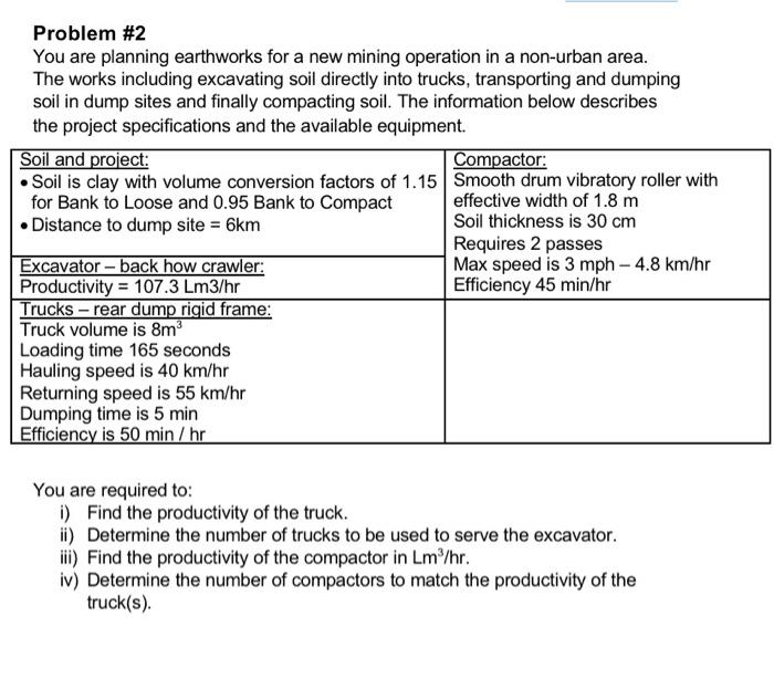 Solved Problem #2 You are planning earthworks for a new | Chegg.com