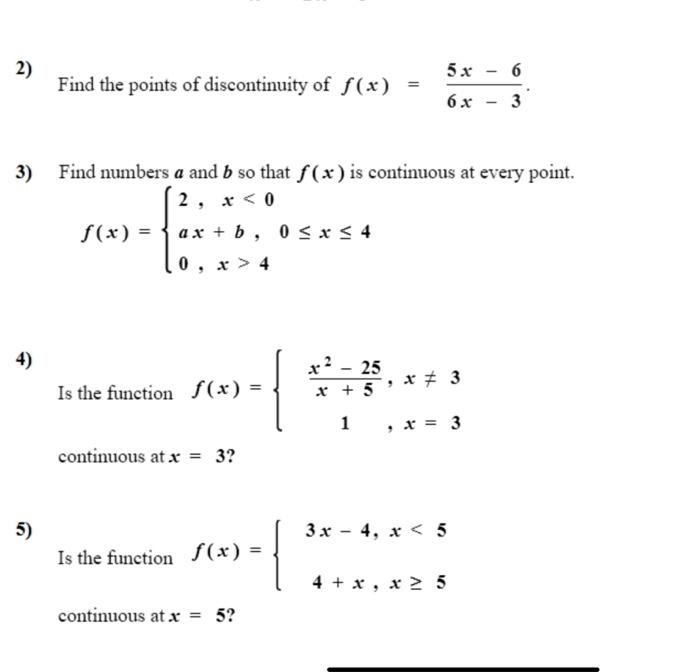 Solved Find the points of discontinuity of f(x)=6x−35x−6. | Chegg.com