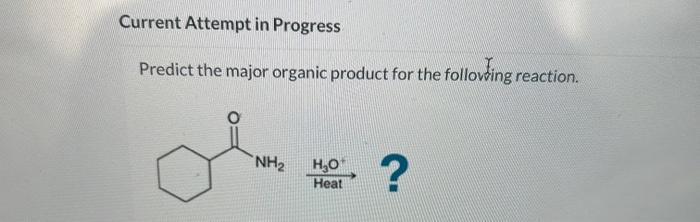 Solved Predict the major organic product for the following | Chegg.com