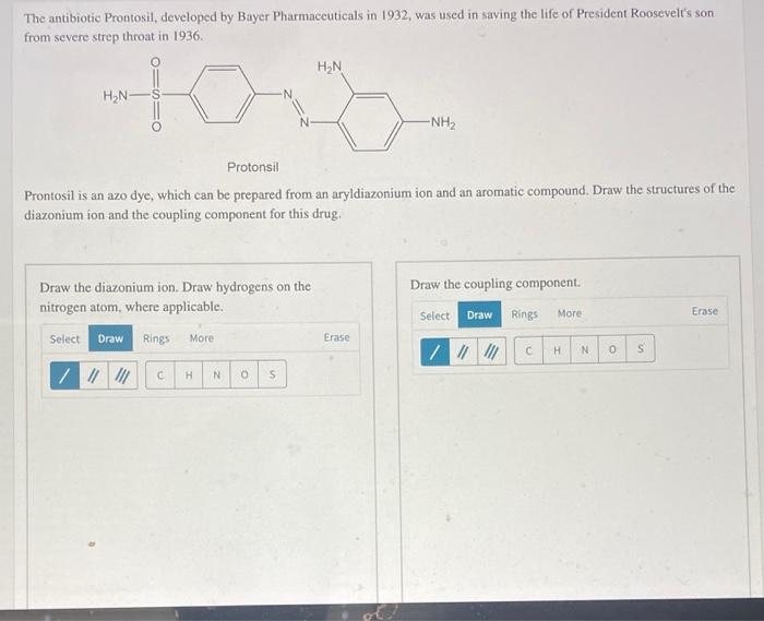 Solved The antibiotic Prontosil, developed by Bayer | Chegg.com