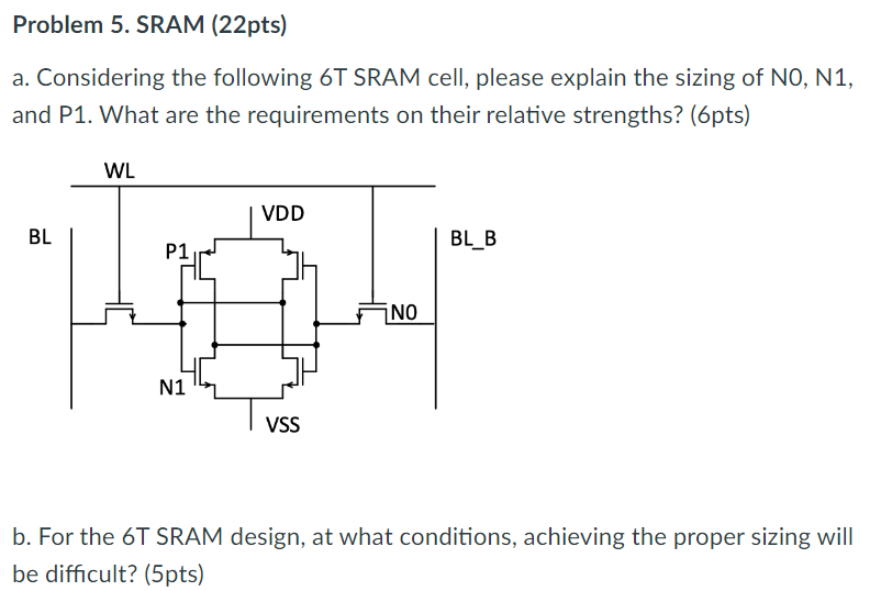 Solved c. 8T SRAM is another widely used design for SRAM. | Chegg.com