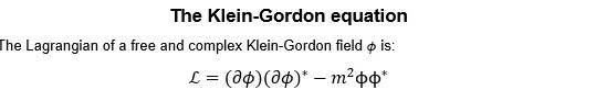 Solved The Lagrangian of a free and complex Klein-Gordon | Chegg.com