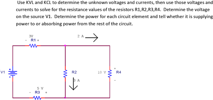 Solved Use KVL and KCL to determine the unknown voltages and | Chegg.com