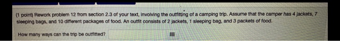 Solved (1 point) Rework problem 9 from section 2.2 of your | Chegg.com