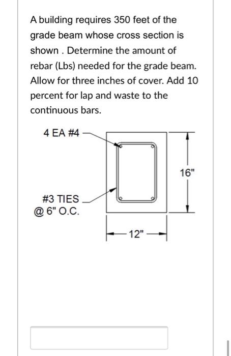 Solved Determine the amount of rebar needed in tons for | Chegg.com