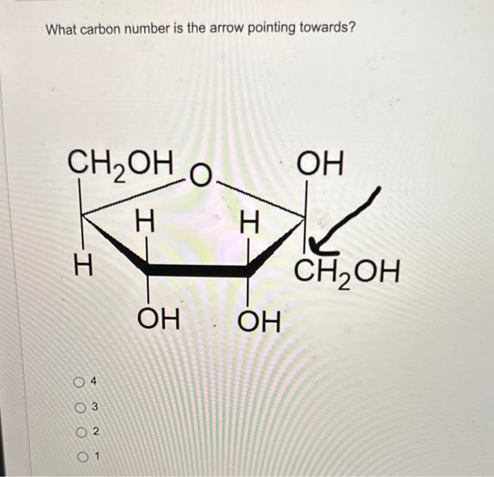 Solved What carbon number is the arrow pointing towards? | Chegg.com