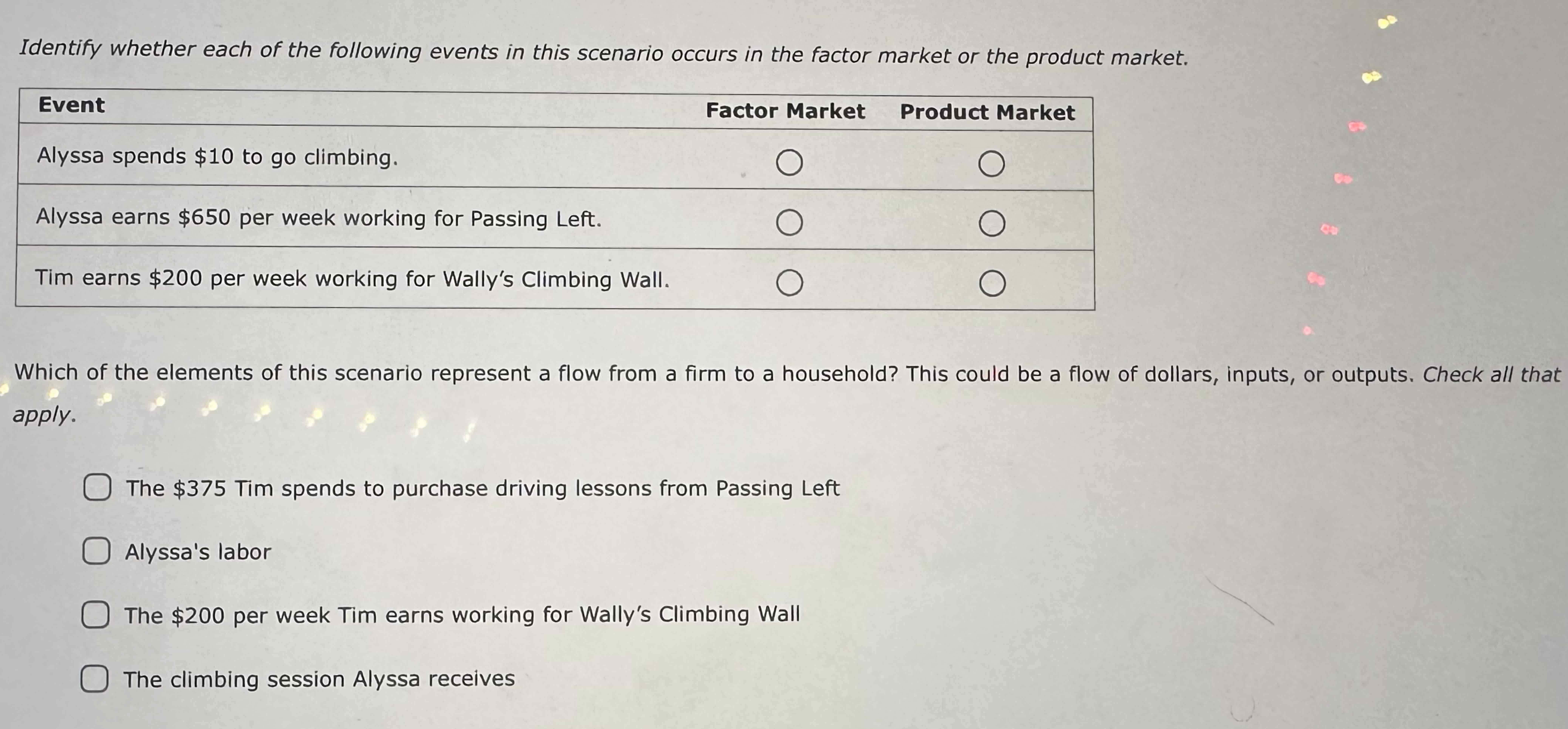Solved Identify whether each of the following events in this | Chegg.com