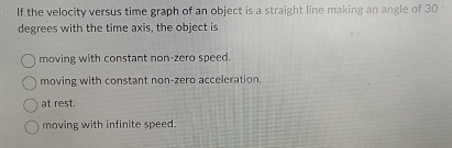 Solved If the velocity versus time graph of an object is a | Chegg.com