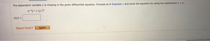 Solved The dependent variable y is missing in the given | Chegg.com