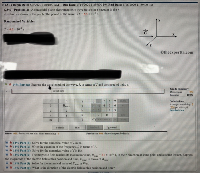 Solved ETA 12 Begin Date: 5/5/2020 12:01:00 AM - Due Date: | Chegg.com