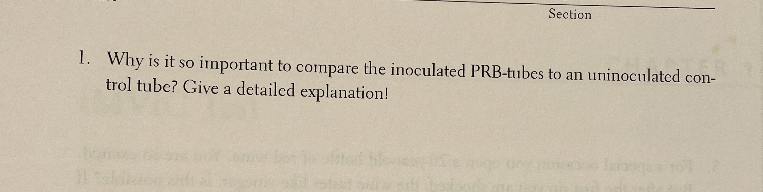 Solved SectionWhy is it so important to compare the | Chegg.com