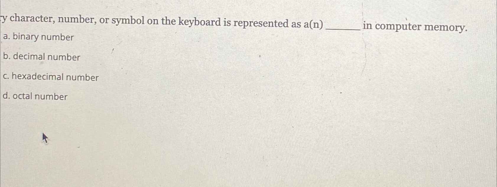 Solved y character, number, or symbol on the keyboard is | Chegg.com