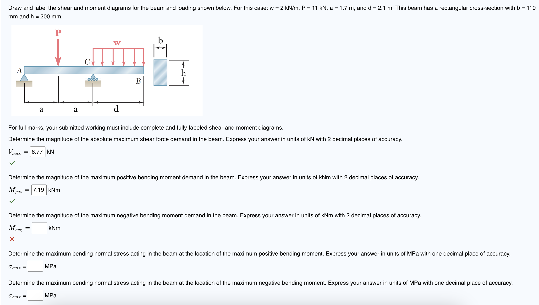 Solved mm ﻿and h=200mm.For full marks, your submitted | Chegg.com