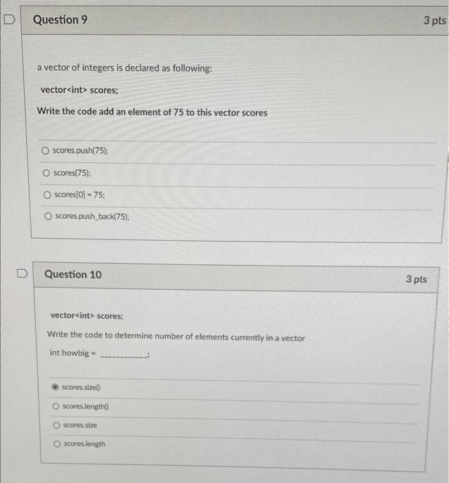 Solved Write the code add an element of 75 to this vector | Chegg.com