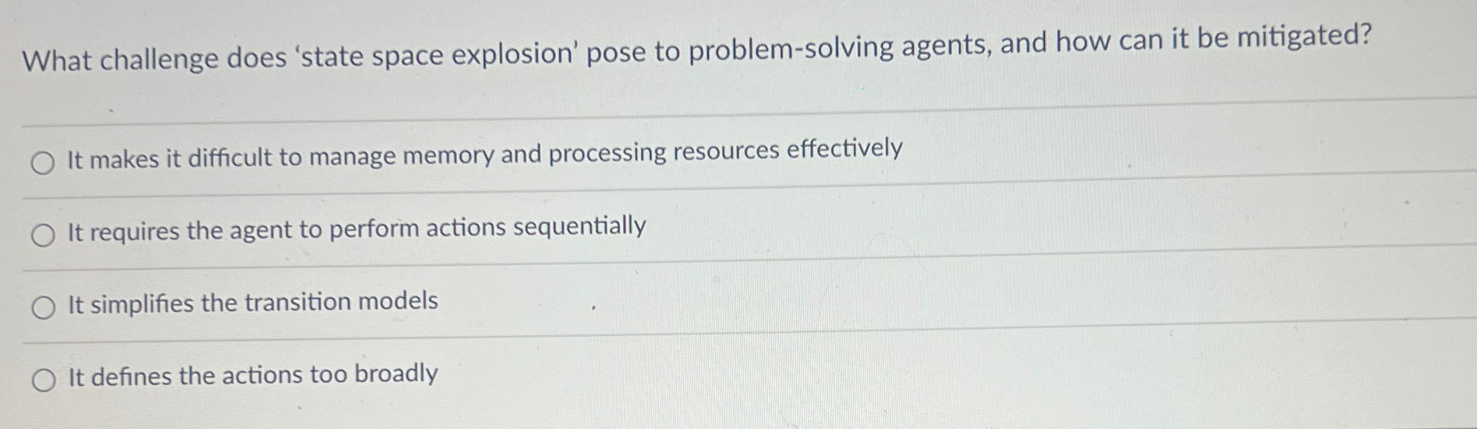 Solved What challenge does 'state space explosion' pose to | Chegg.com