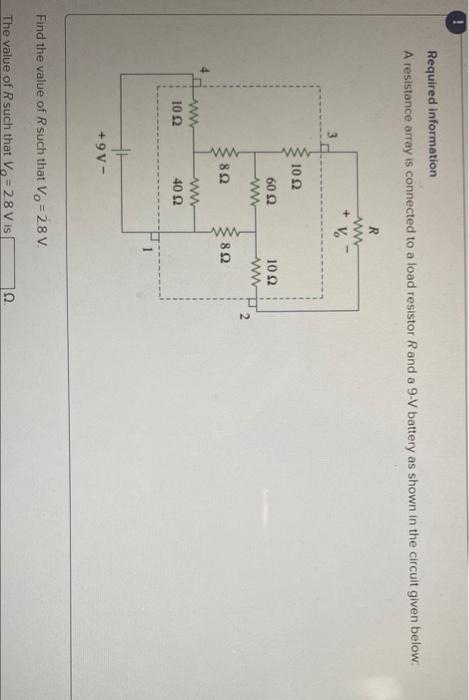 Solved Required information A resistance array is connected | Chegg.com