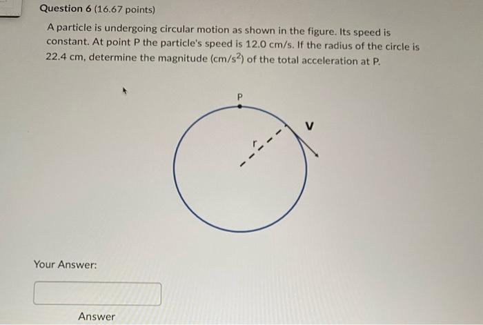 Solved A particle is undergoing circular motion as shown in | Chegg.com
