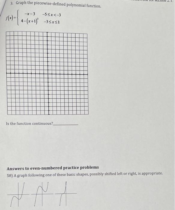Solved 3. Graph the piecewise-defined polynomial function. | Chegg.com