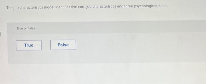 Solved The job characteristics model identifies five core | Chegg.com