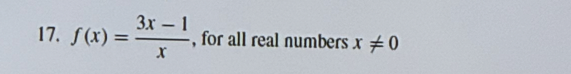 Solved f(x)=3x-1x, ﻿for all real numbers x≠0determine | Chegg.com