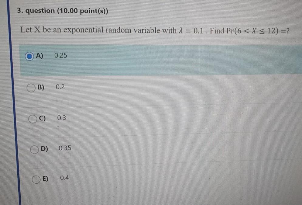 Solved Let X Be An Exponential Random Variable With λ 0 1