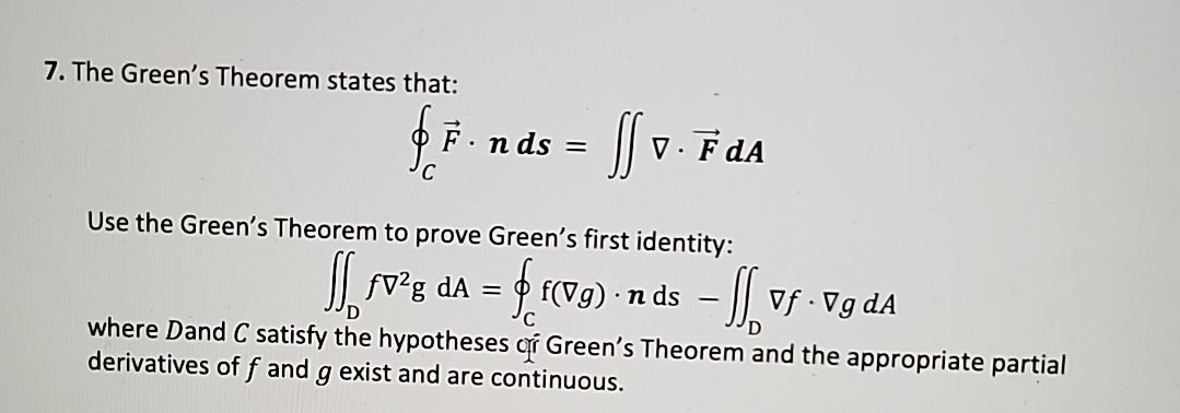 Solved The Green's Theorem states | Chegg.com