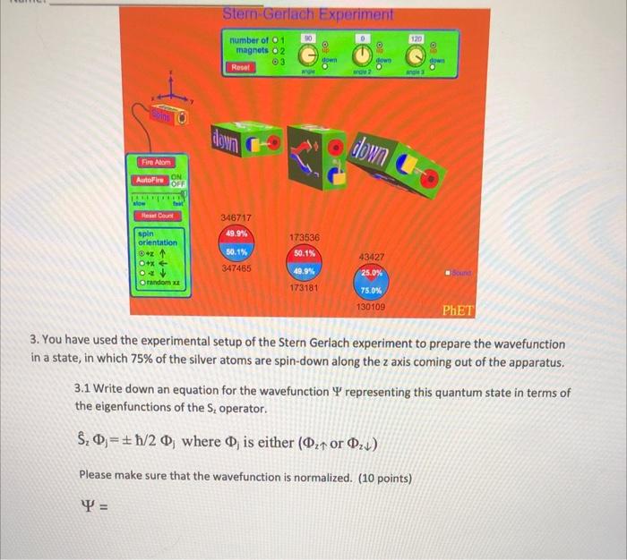Solved Fire Atom Stern Gerlach Experiment 90 number of 01 | Chegg.com