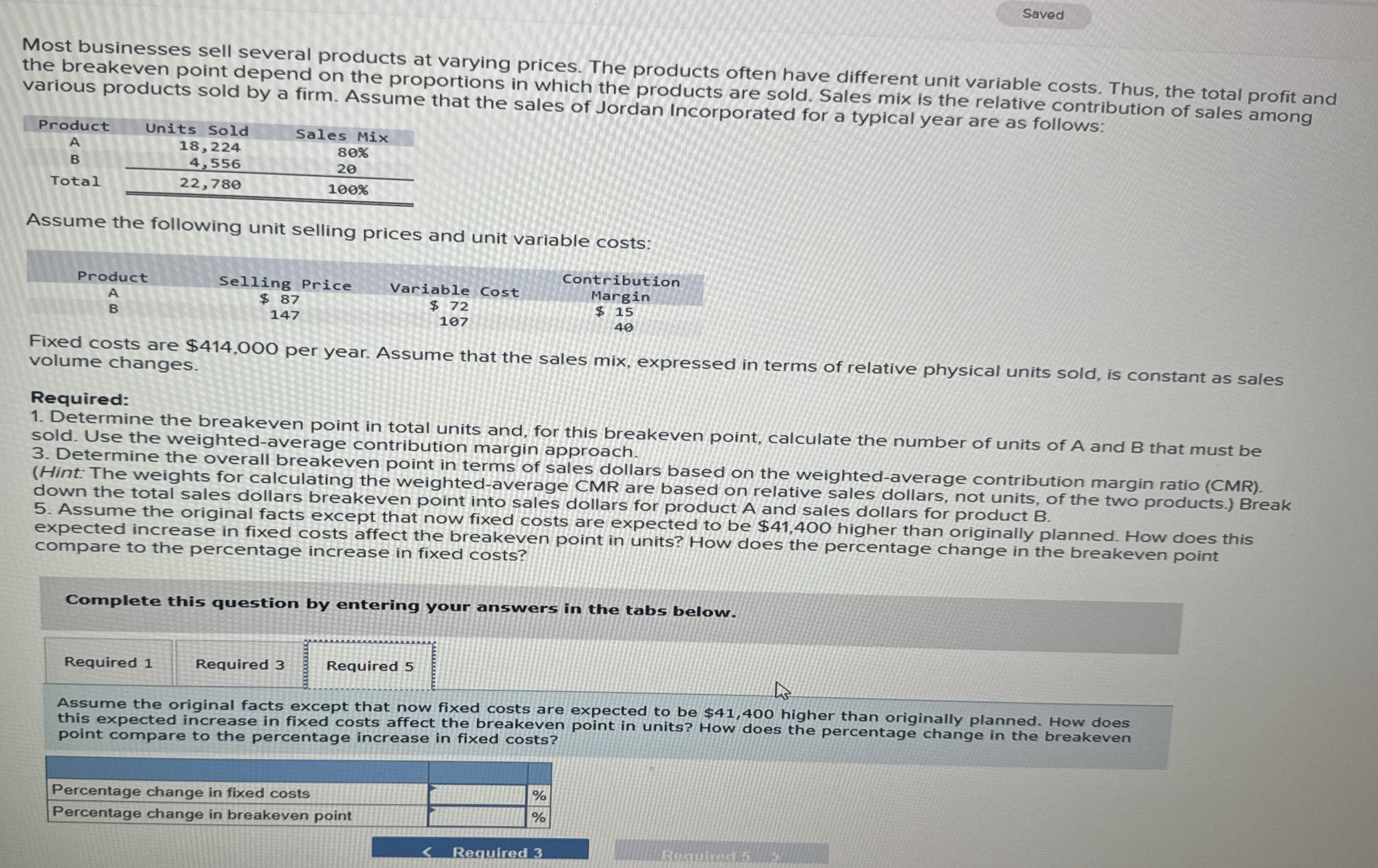 Solved Most businesses sell several products at varying | Chegg.com