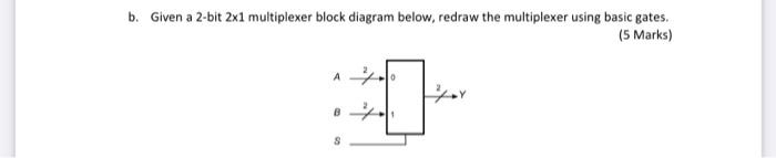 Solved b. Given a 2-bit 2x1 multiplexer block diagram below, | Chegg.com