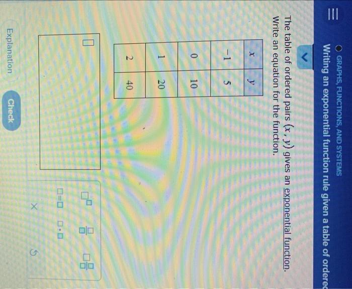 Solved The table of ordered pairs (x,y) gives an exponential | Chegg.com