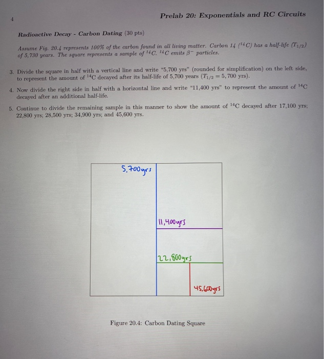 Solved Prelab 20: Exponentials and RC Circuits 4 Radioactive | Chegg.com