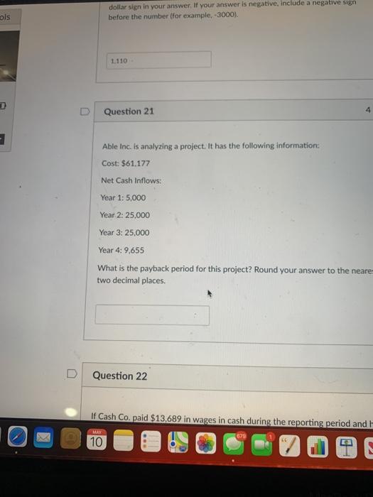 Solved ols dollar sign in your answer. If your answer is | Chegg.com