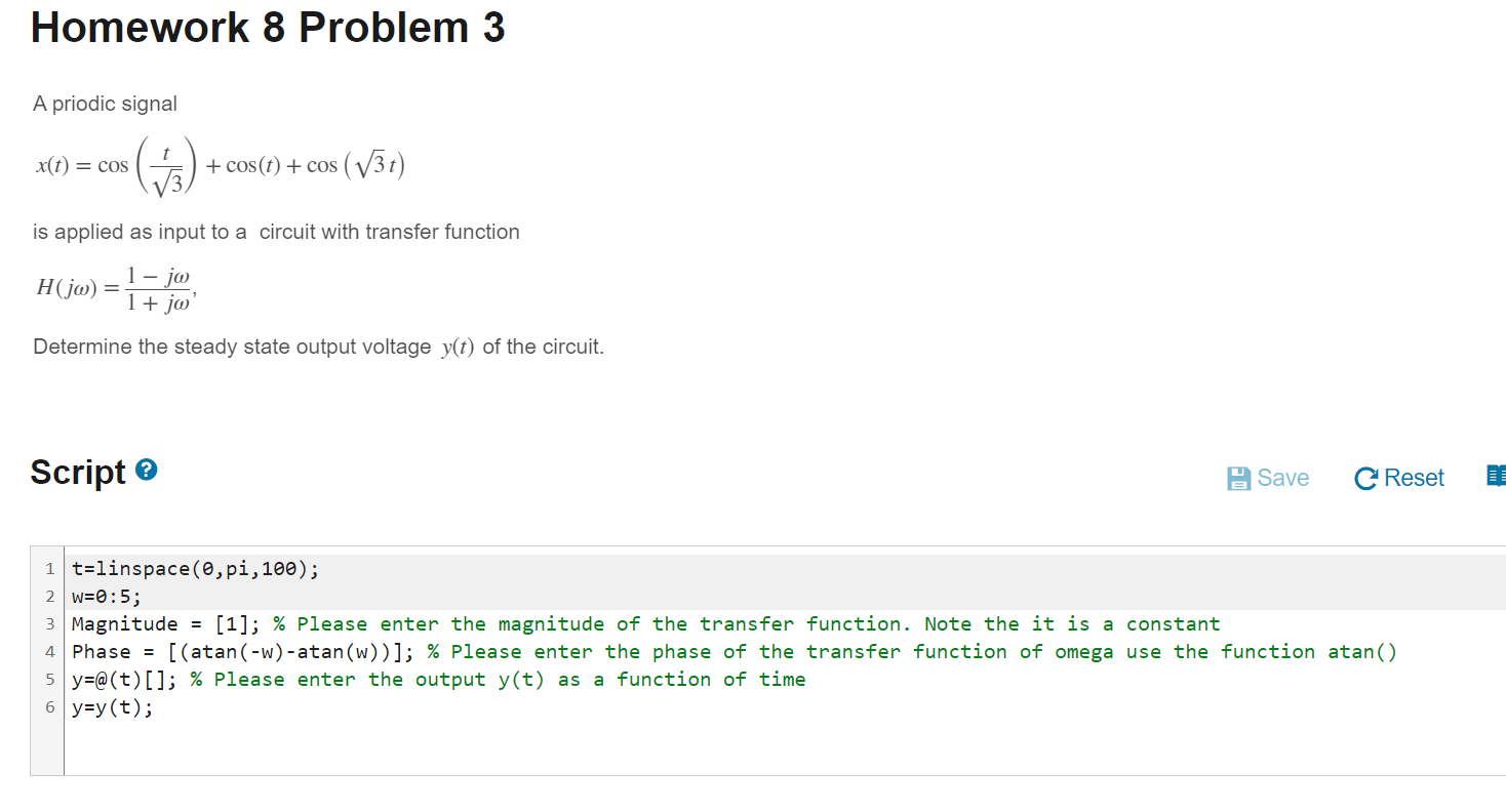 Solved Homework 8 ﻿Problem 3A priodic | Chegg.com