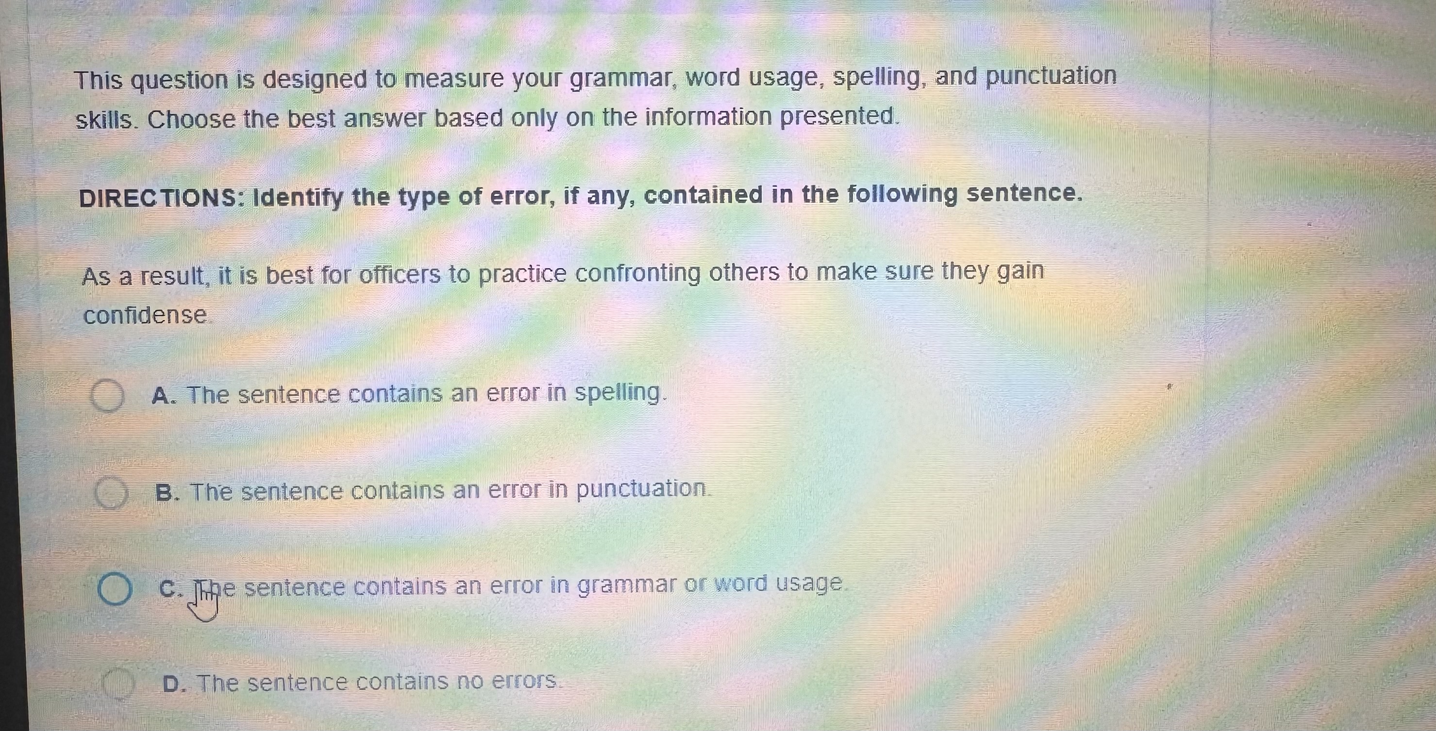 Solved This question is designed to measure your grammar, | Chegg.com