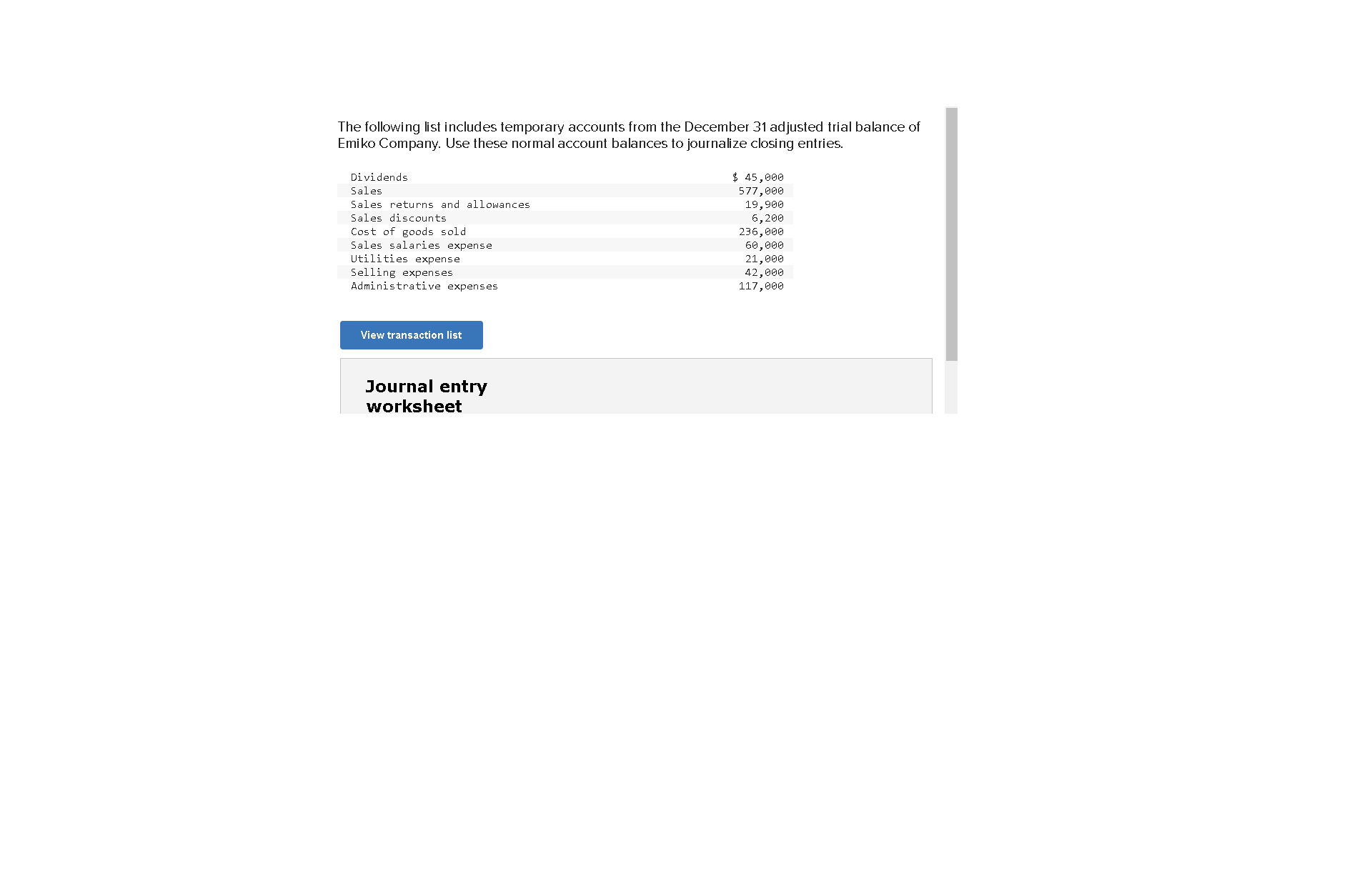 Solved The following list includes temporary accounts from | Chegg.com