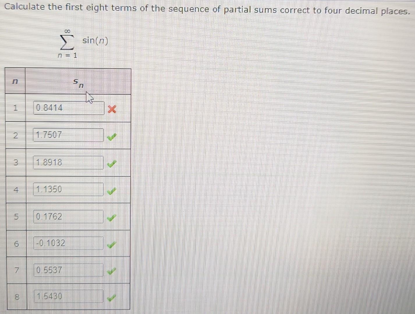 Solved Calculate the first eight terms of the sequence of | Chegg.com