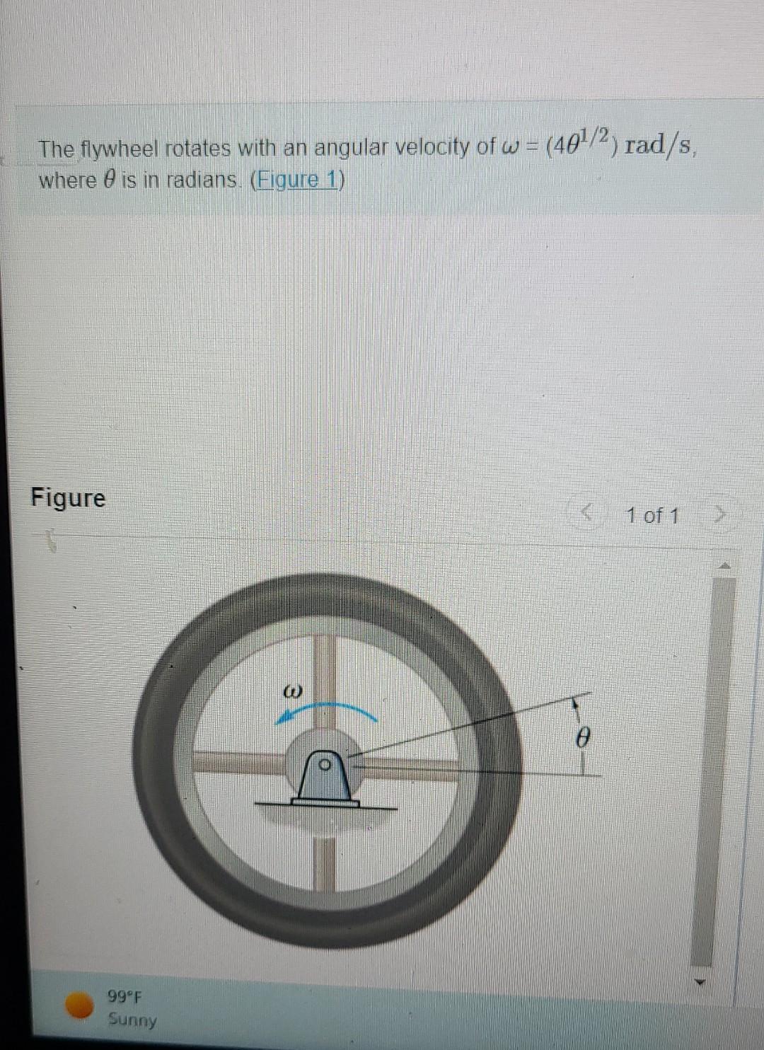 Solved The flywheel rotates with an angular velocity of | Chegg.com
